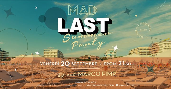 Mad about friday - last summer party a Riccione 20/09/2019